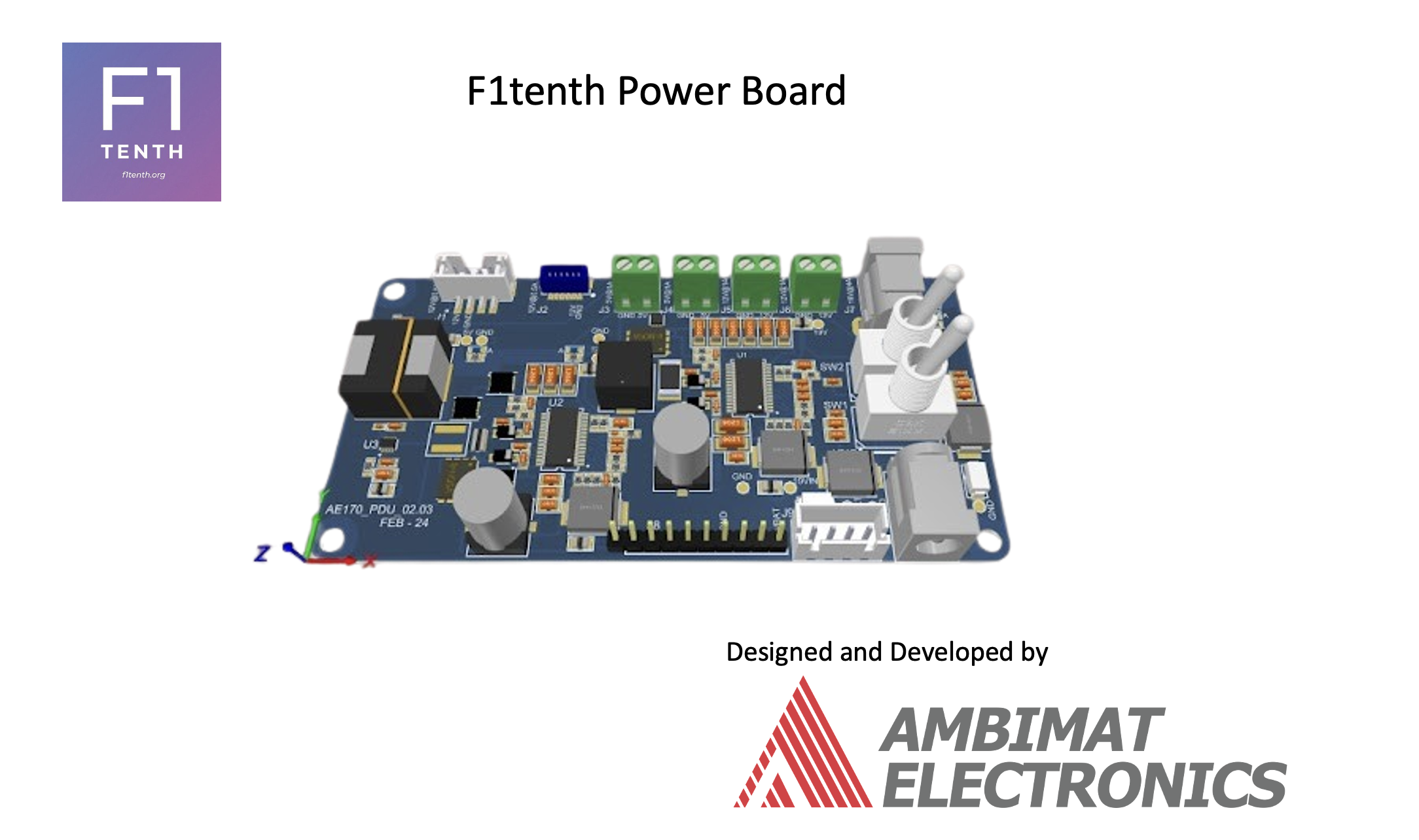 F1tenth Power board (non-RoHS compliant – Multi Quantity) – Ambimat ...